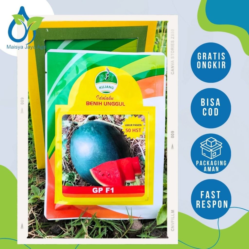 Jual Benih Semangka Black Red GP F1 Cap Kujang isi 20 gram biji ...