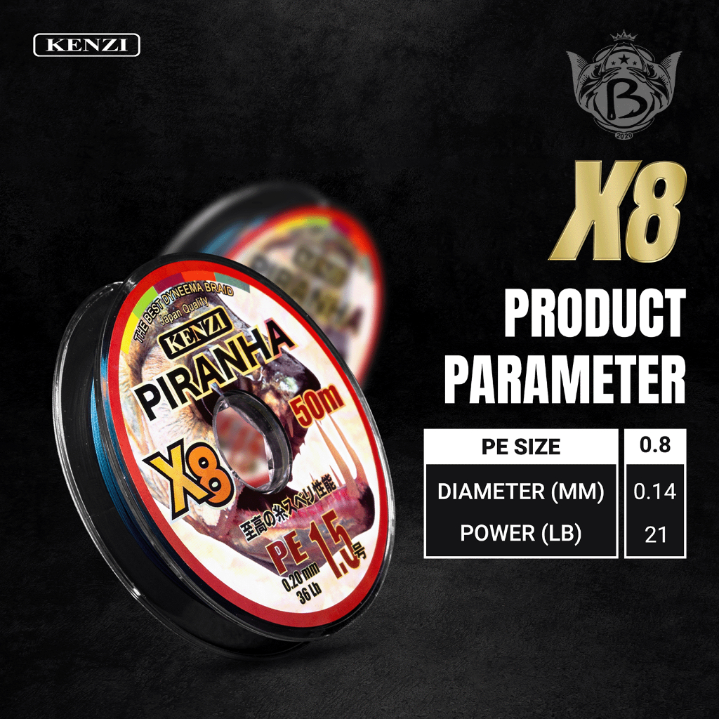Jual LINE SENAR KENZI PIRANHA X8 50 Meter | Shopee Indonesia