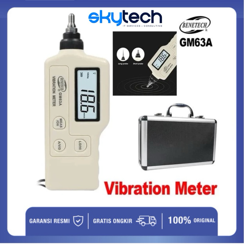 Jual Vibration Meter GM63A Benetech ORIGINAL Vibrometer Tester GM-63A ...