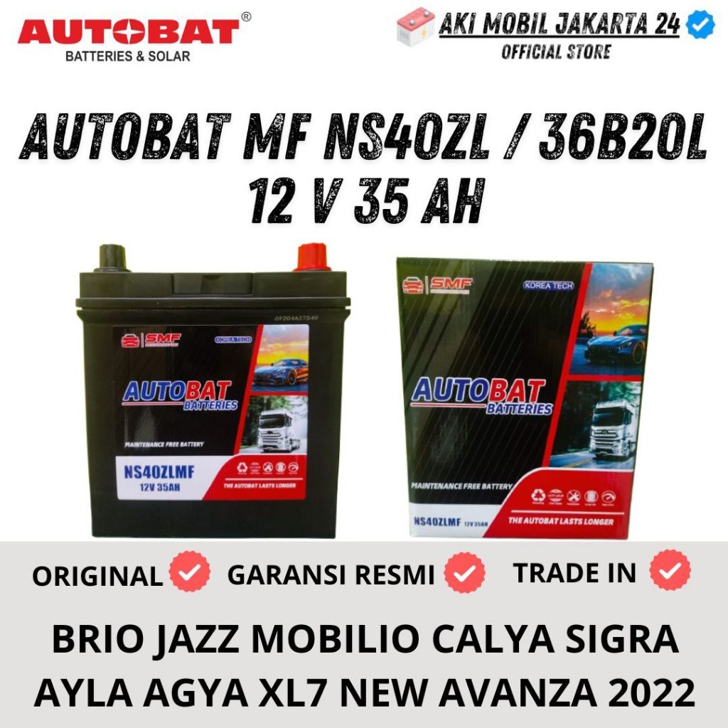 Jual Aki Mobil Honda Brio NS40ZL / 38B20L AUTOBAT MF Aki Kering 12v / 36 Ah | Shopee Indonesia