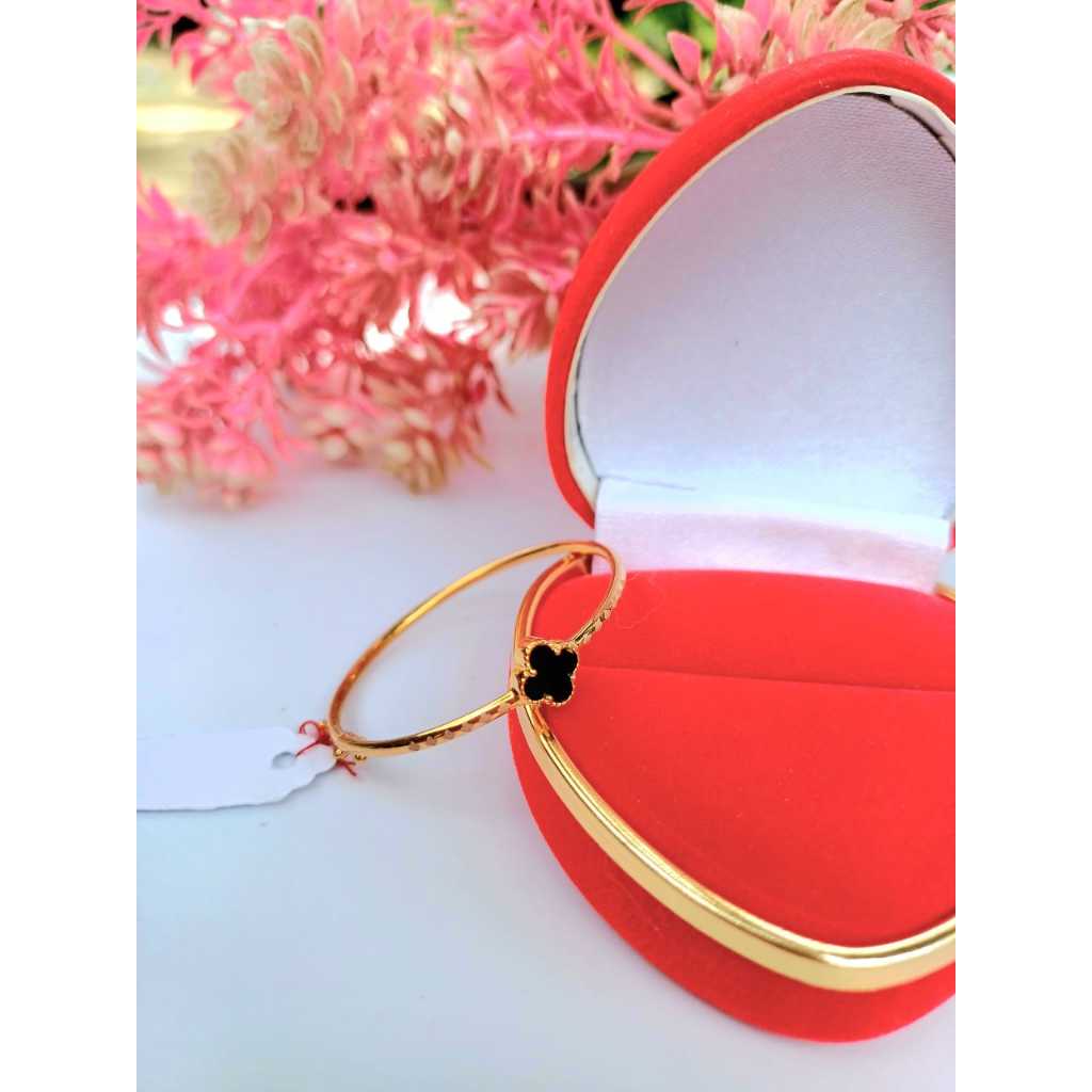 Jual Gelang Tangan Anak Bangle Emas Asli dengan Desain Bunga Clover ...