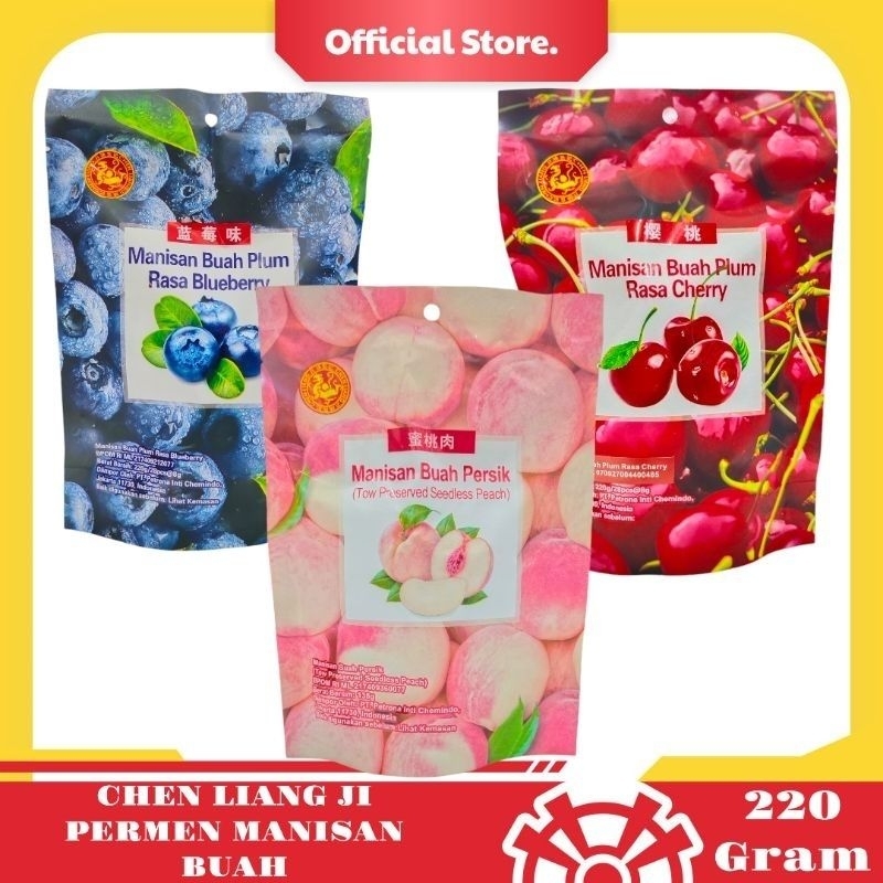 Jual Manisan buah preserved seedless peach persik plum blueberry cherry ...