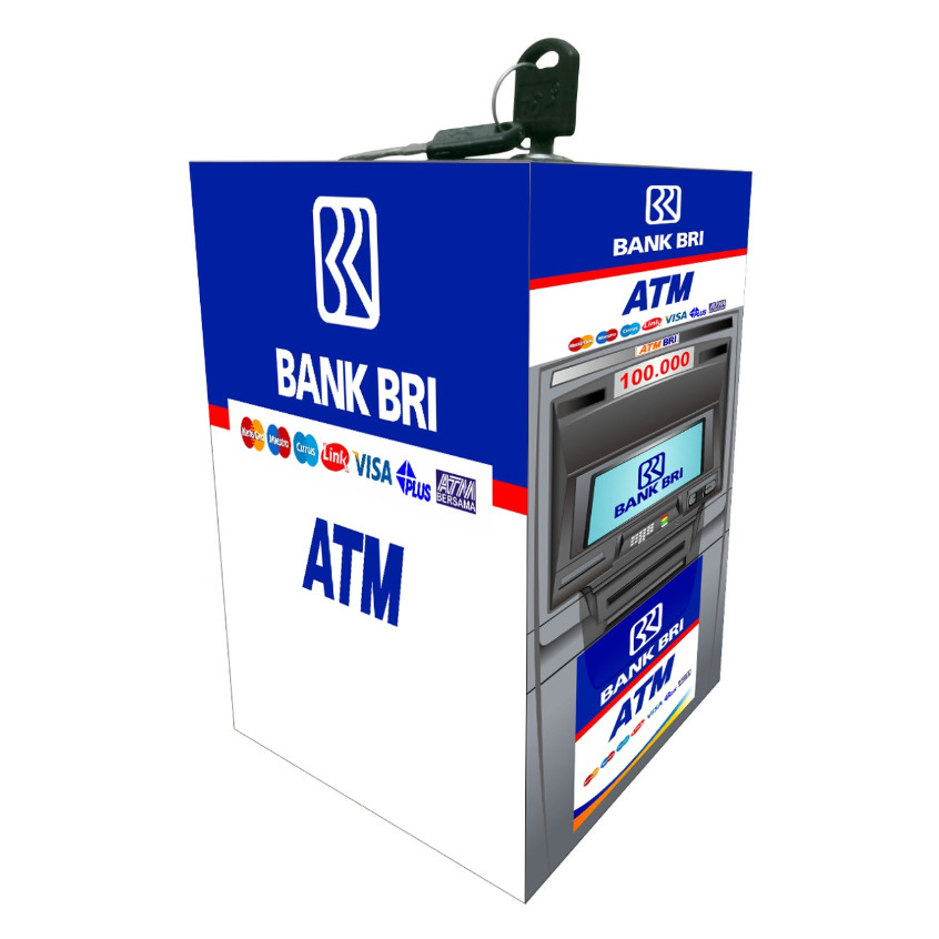 Jual celengan miniatur atm bri mandiri bni ukuran mini sedang celengan ...