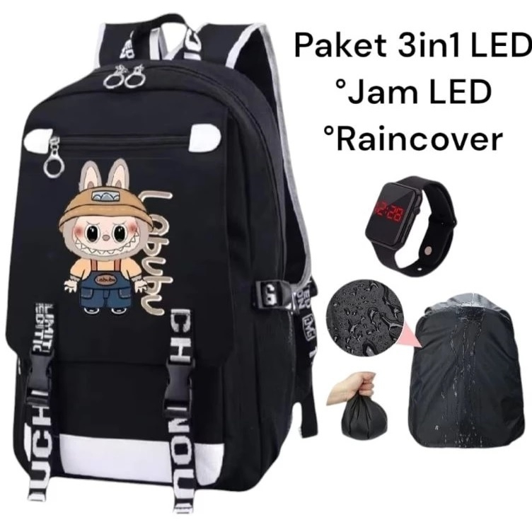 Jual Paket Tas Ransel Anak Sekolah Perempuan Ransel Labubu JamMybotle Anak Sekolah Sd Smp Banyak ...