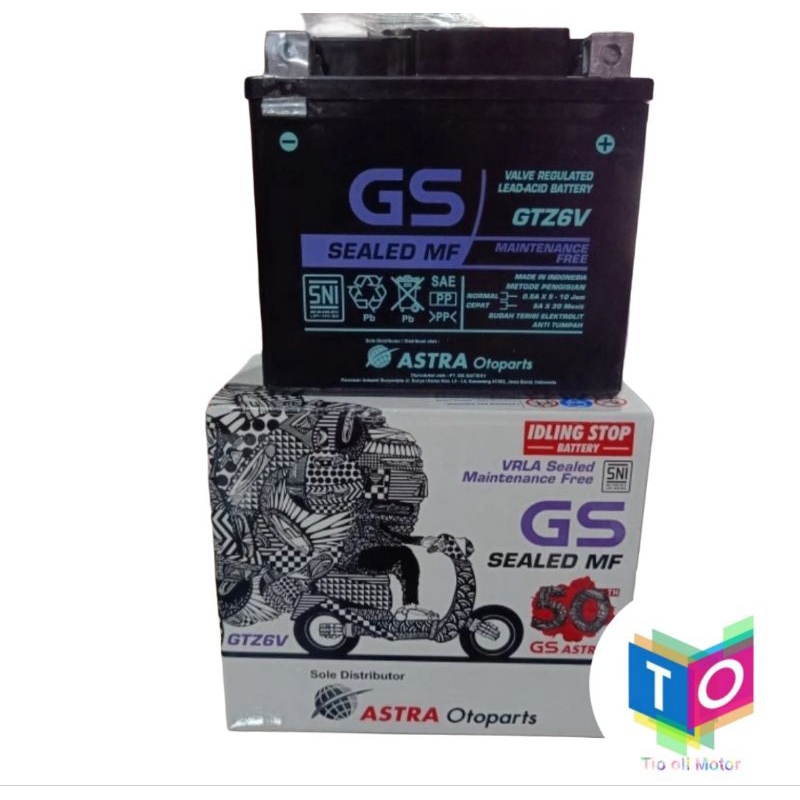 Jual Aki GS GTZ6V Aki Vario 150 Pcx Aki GS Astra Original | Shopee ...