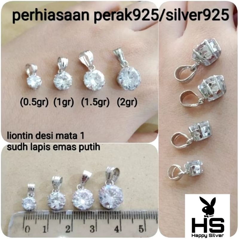 Jual Liontin Perak Asli 925 Lapis Emas Putih Asli Model Liontin Desi ...