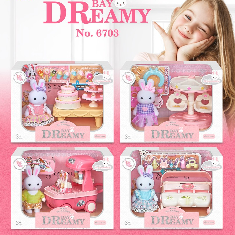 Jual Yasini Boneka Kelinci Rabbit Doll Daily Activities Scene | Shopee ...