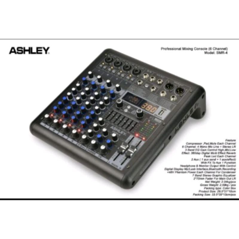 Jual Mixer Ashley SMR 4 SMR 4 Channel New Compressor Original | Shopee Indonesia