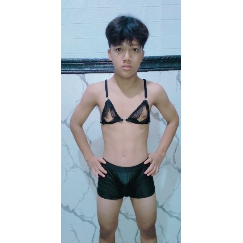 Jual Boys Bra Black Lace Expose Nipp | Shopee Indonesia