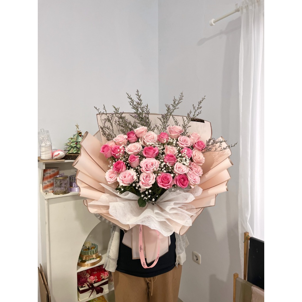 Jual FRESH ROSE BOUQUET 30 STEM - BOUQUET BUNGA MAWAR ASLI BUKET BUNGA ...