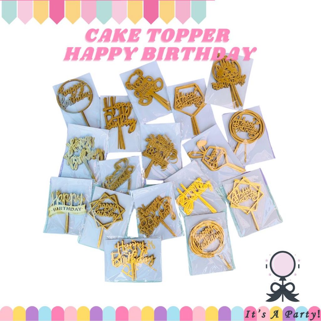 Jual Cake Topper Akrilik Happy Birthday Besar Ulang Tahun Hiasan Kue ...