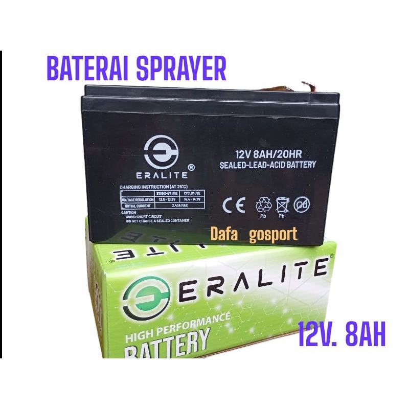 Jual Baterai Sprayer Elektrik 12 volt 8 ah - Sinleader/Eralite.Baterai ...