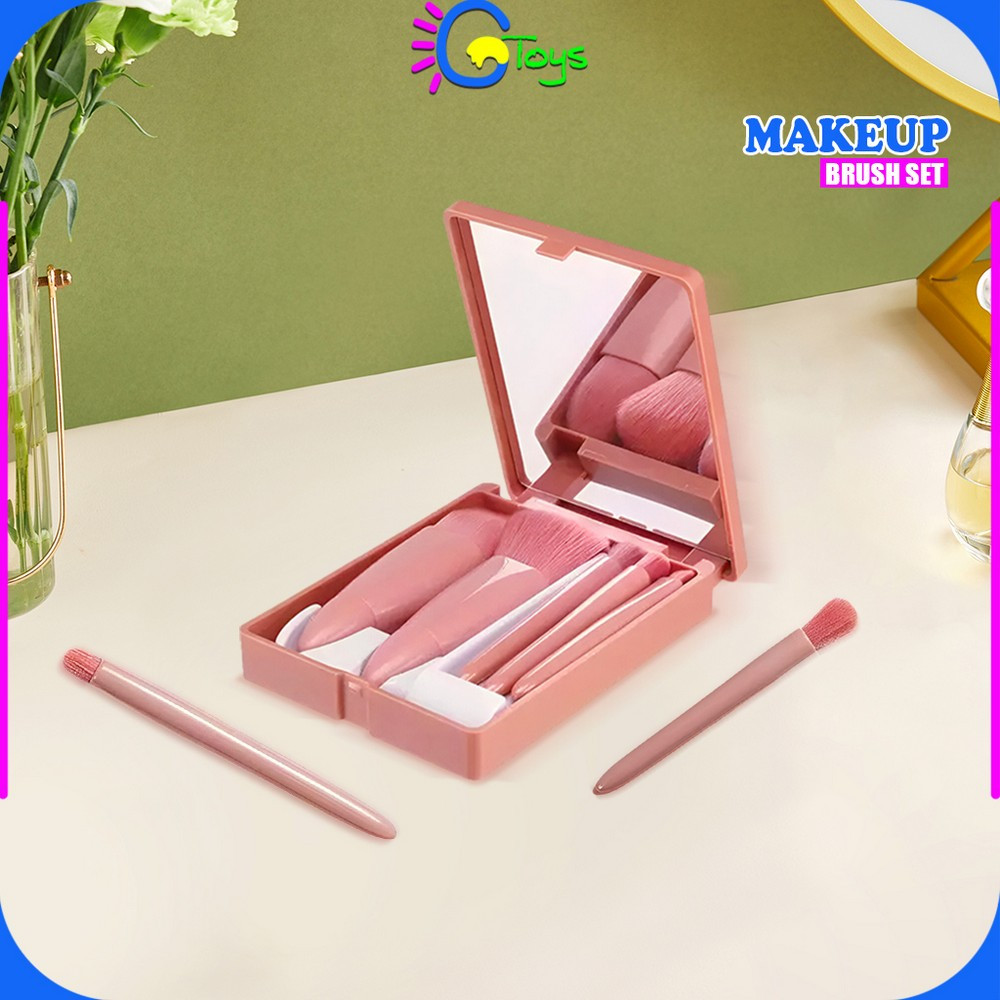 Jual CR-K191 Set Kuas Make Up Portable Plus Cermin Rias / Makeup Brush ...