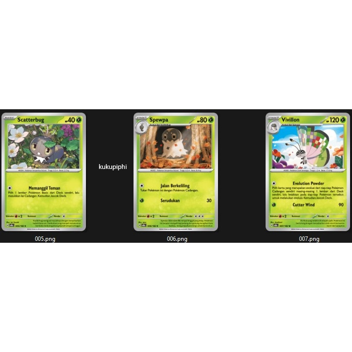 Jual Scatterbug Spewpa Vivillon Kartu Pokemon Scatterbug Spewpa ...