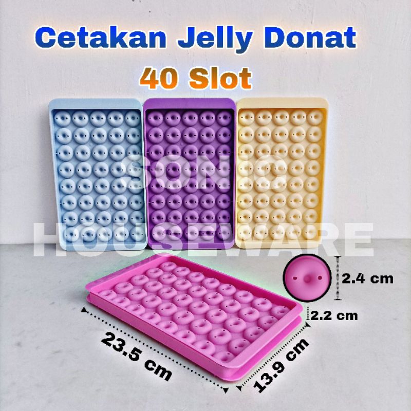 Jual Cetakan Jelly Donat 40 Slot Grid Lubang Lobang Sekat Es Batu Jelly ...