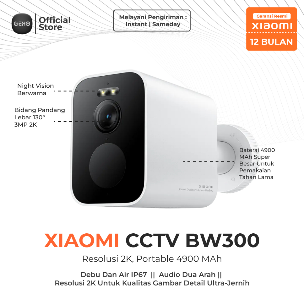 Jual Xiaomi Outdoor Camera BW300 2K CCTV Outdoor WiFi IP67 | Shopee ...