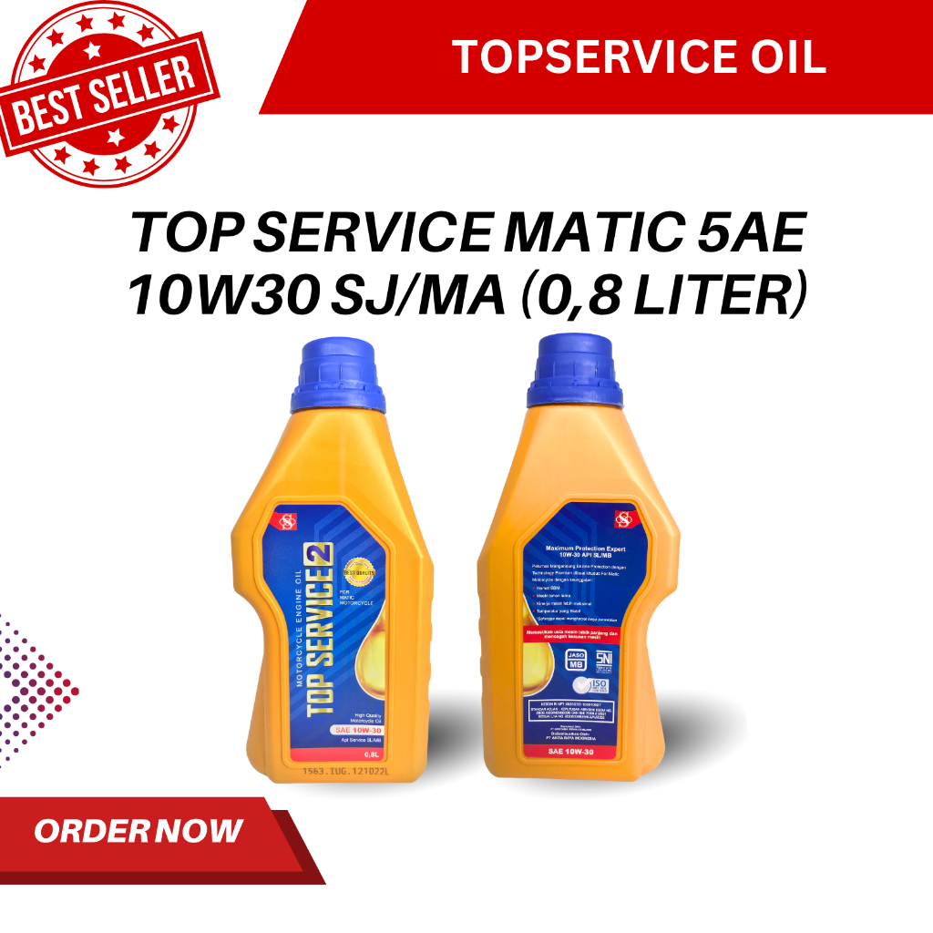Jual TOP SERVICE 2 OLI MATIC MESIN MOTOR MATIC OIL 0,8 LITER / 800 ML ...