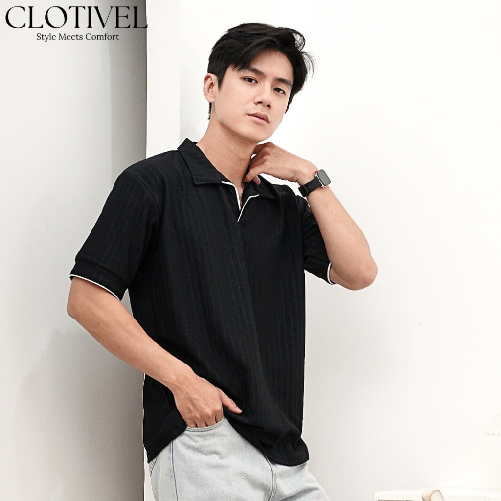 Jual Kaos Polo Pria Oversize Rajut – Baju Polo Lengan Pendek Knit ...