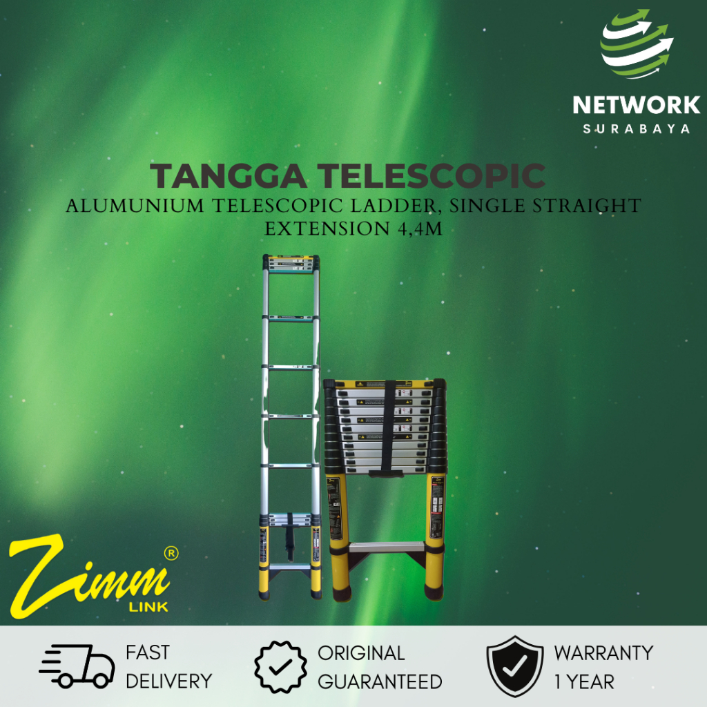 Jual ZIMMLINK TANGGA TELESCOPIC ALUMINIUM SINGLE STRAIGHT EXTENSION ...