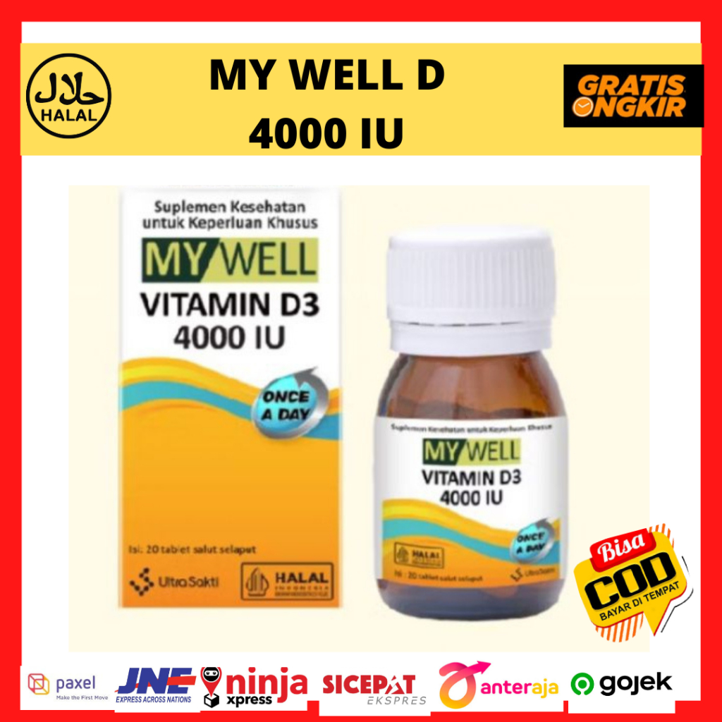 Jual My Well D3 4000 IU Vitamin D Original Botol isi 20 Tablet Ultra ...