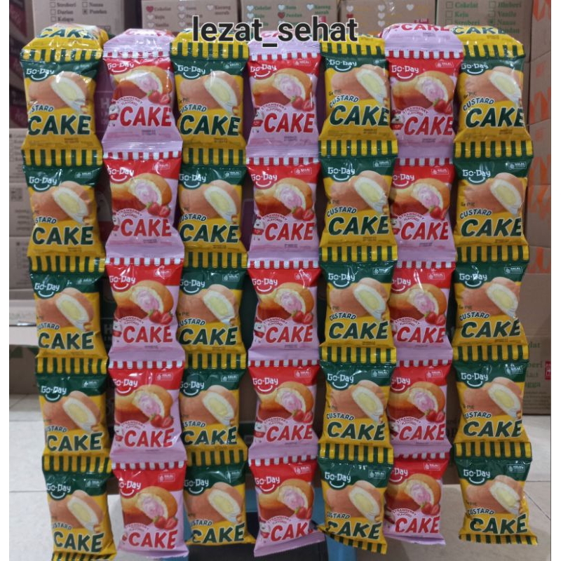 Jual Bolu Go Day Cake Custard 1 renceng 10pcs | Shopee Indonesia