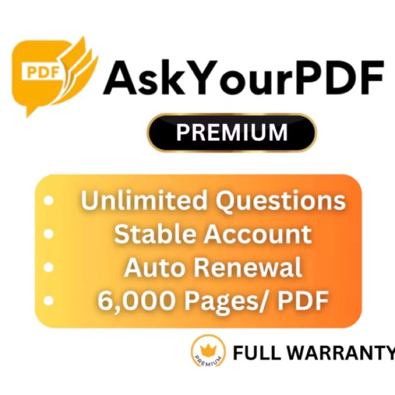 Jual AskYourPDF PREMIUM ACCOUNT | PDF AI | Summarise & Answer Questions | ChatGPT with any PDFs ...