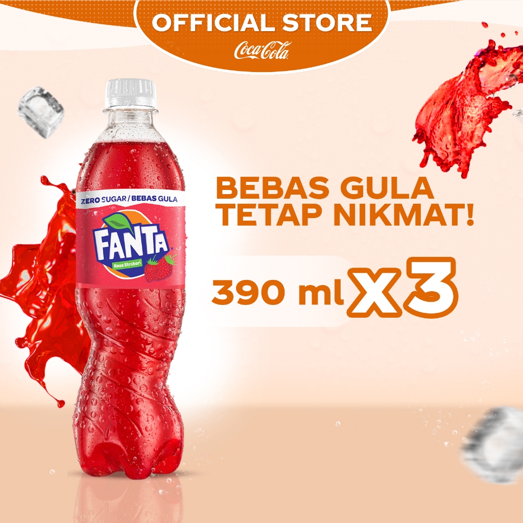 Jual Fanta Strawberry Zero PET 390ml x 3pcs | Shopee Indonesia