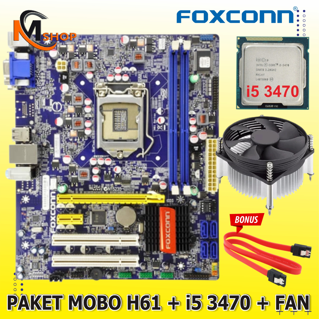 Jual Paket Mainboard Mobo Motherboard H61 LGA 1155 DDR3 + Processor ...