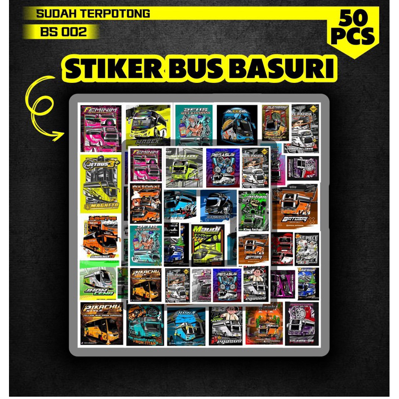 Jual Stiker bus 50 pcs Sticker pack Basuri truk label case phone Tumblr ...