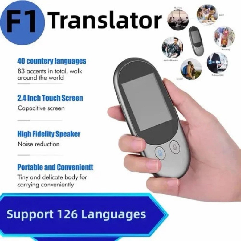 Jual Golden F1 Mini Fluentalk translator alat penerjamah bahasa Portable Smart Translator - Alat ...