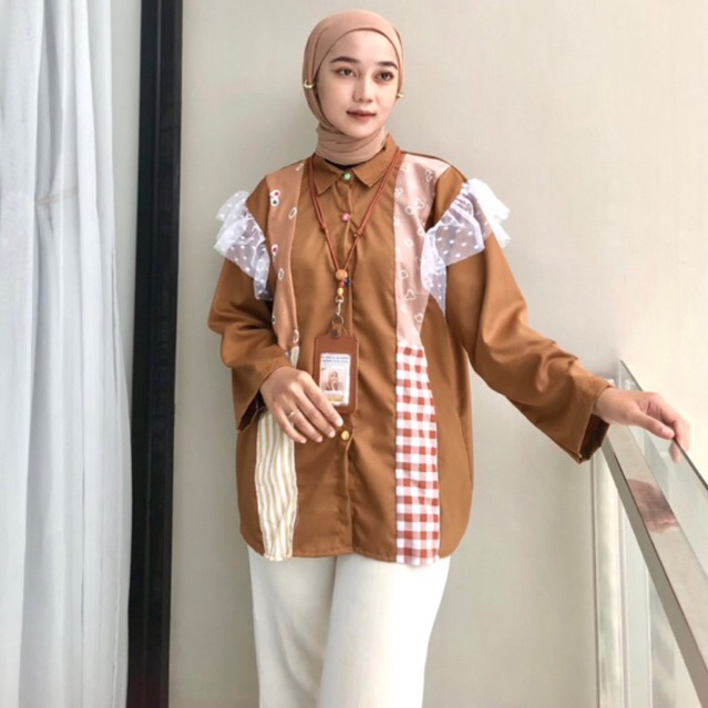 Jual Masayu Batik - Blouse Batik Wanita Reworked Series Mocca Choco Mouses 2025 Colour New Trend ...
