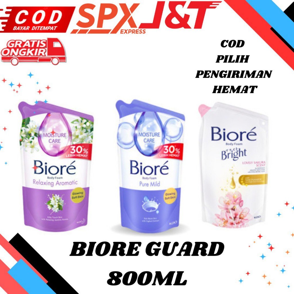 Jual Biore Guard 800ml | Biore Guard Sabun Mandi Cair Body Foam - 800 ml Puremild | Shopee Indonesia