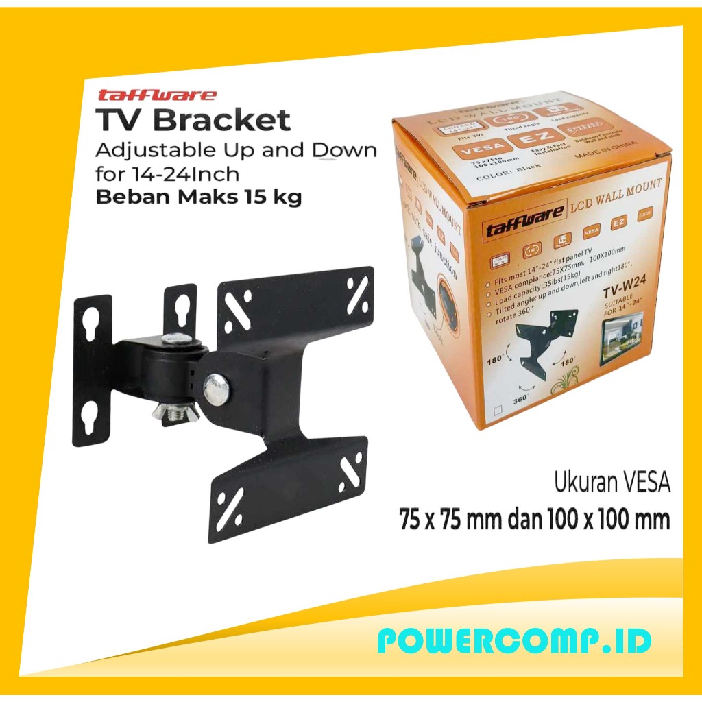 Jual Dudukan TV! Taffware W24 Bracket TV Universal Vesa 100 x 100 ...