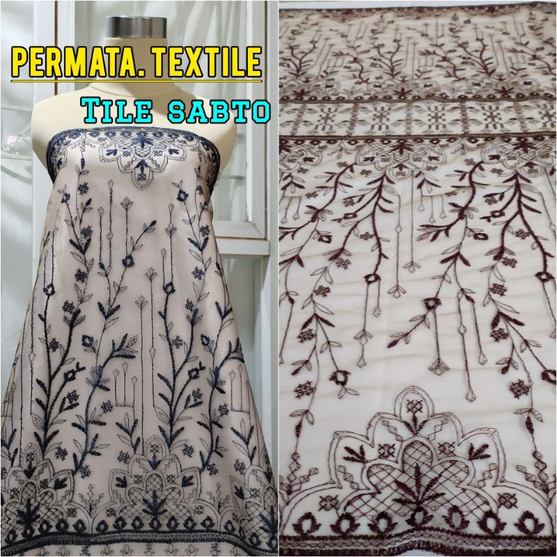 Jual Kain tile Sabto etnik / tile bahan bridesmaid / harga persetengah ...