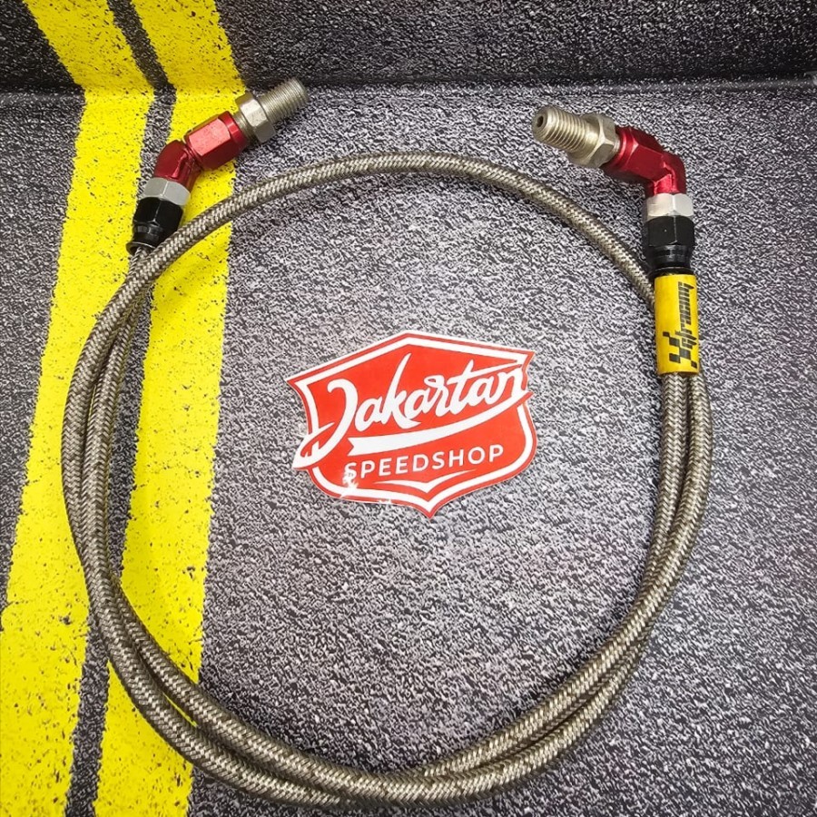 Jual SELANG REM SERAT 90/45 derajat GF RACING ORIGINAL selang rem motor ...