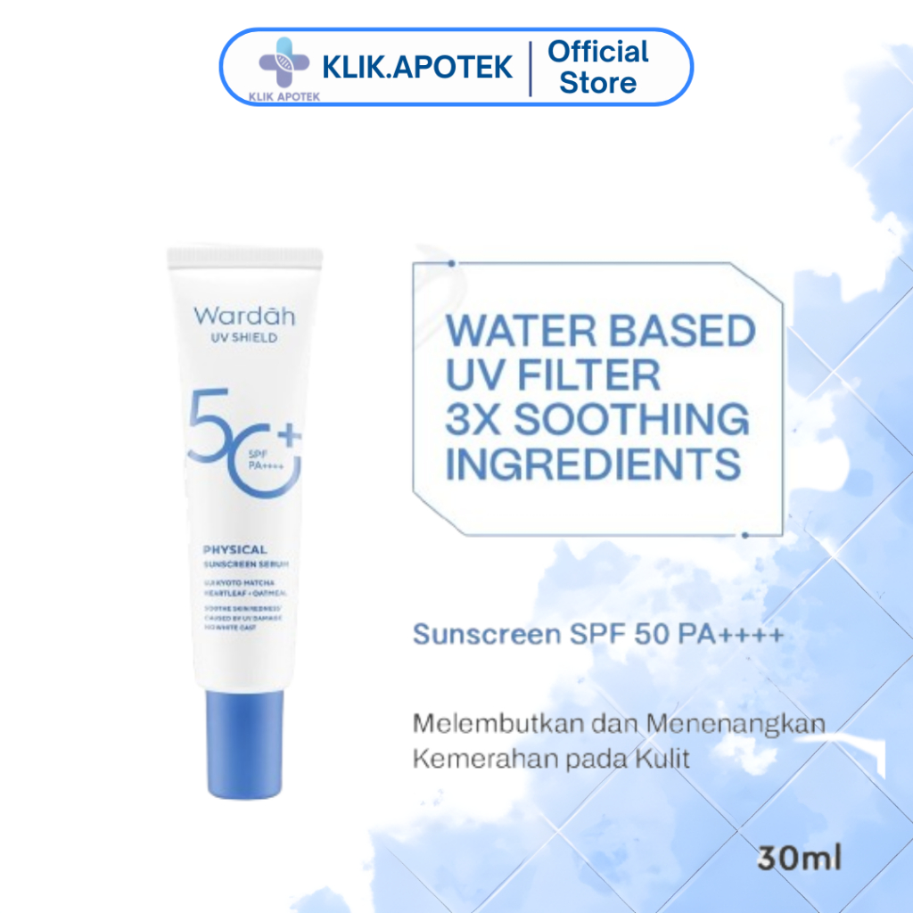 Jual WARDAH UV Shield Physical Sunscreen Serum SPF 50+ PA++++ 30ml | Shopee Indonesia