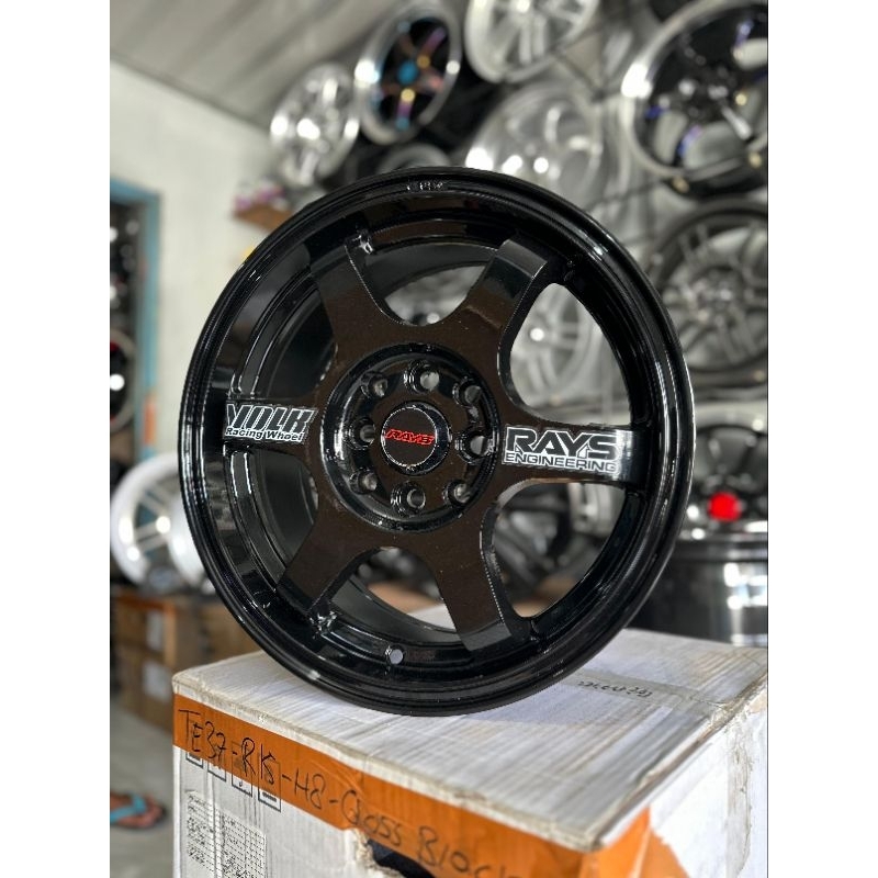 Jual velg te37 r15 black gloss lebar 6,5 et40 kondisi baru | Shopee Indonesia