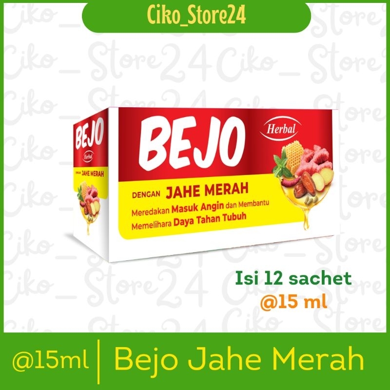 Jual Bejo Herbal Jahe Merah 12 Sachet @15ml | Shopee Indonesia