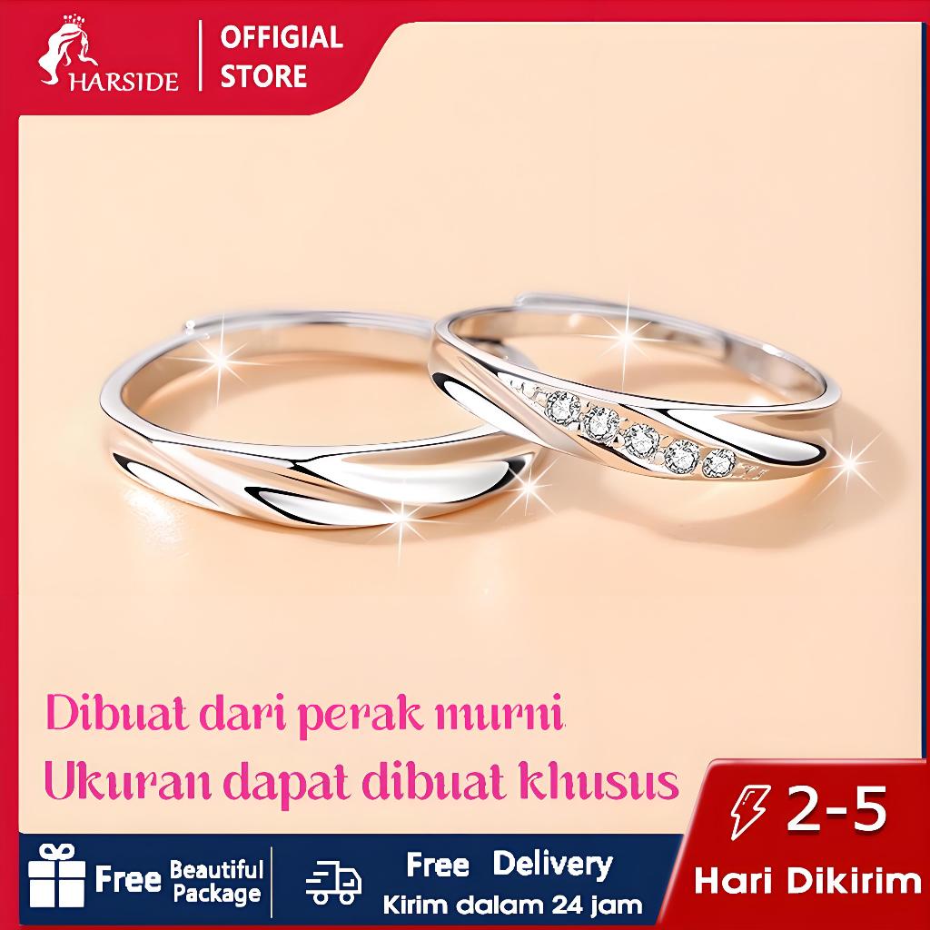 Jual 【COD Free Gift Box】Harside Cincin Couple Perak dapat disesuaikan ...