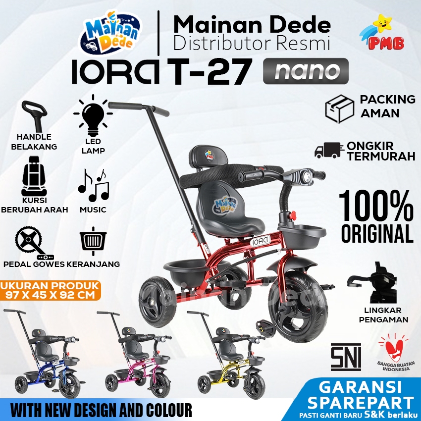 Jual Sepeda Roda 3 Tiga PMB IORA T27 Musik Tricycle Anak iora T28 ...