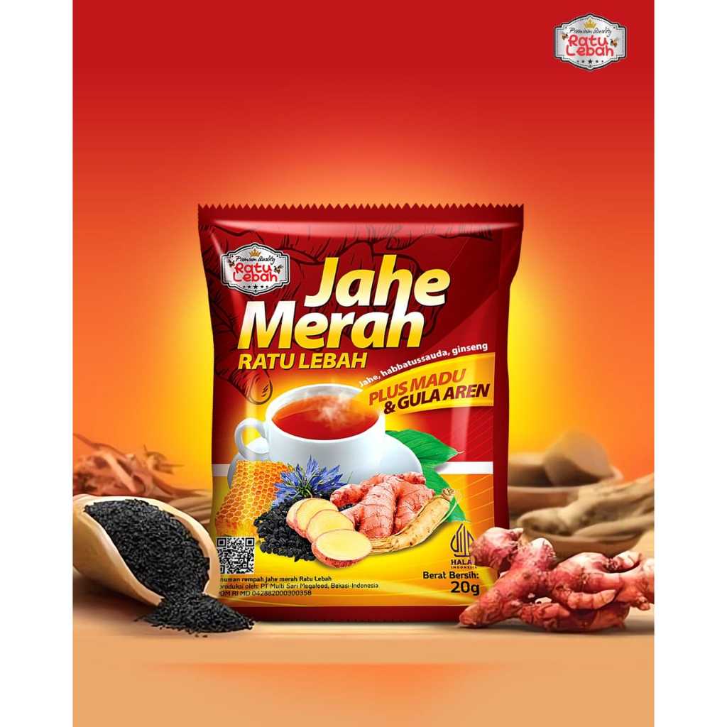 Jual Jahe Merah Ratu Lebah 10 Sachet Minuman Jahe Herbal Plus Gula Aren ...