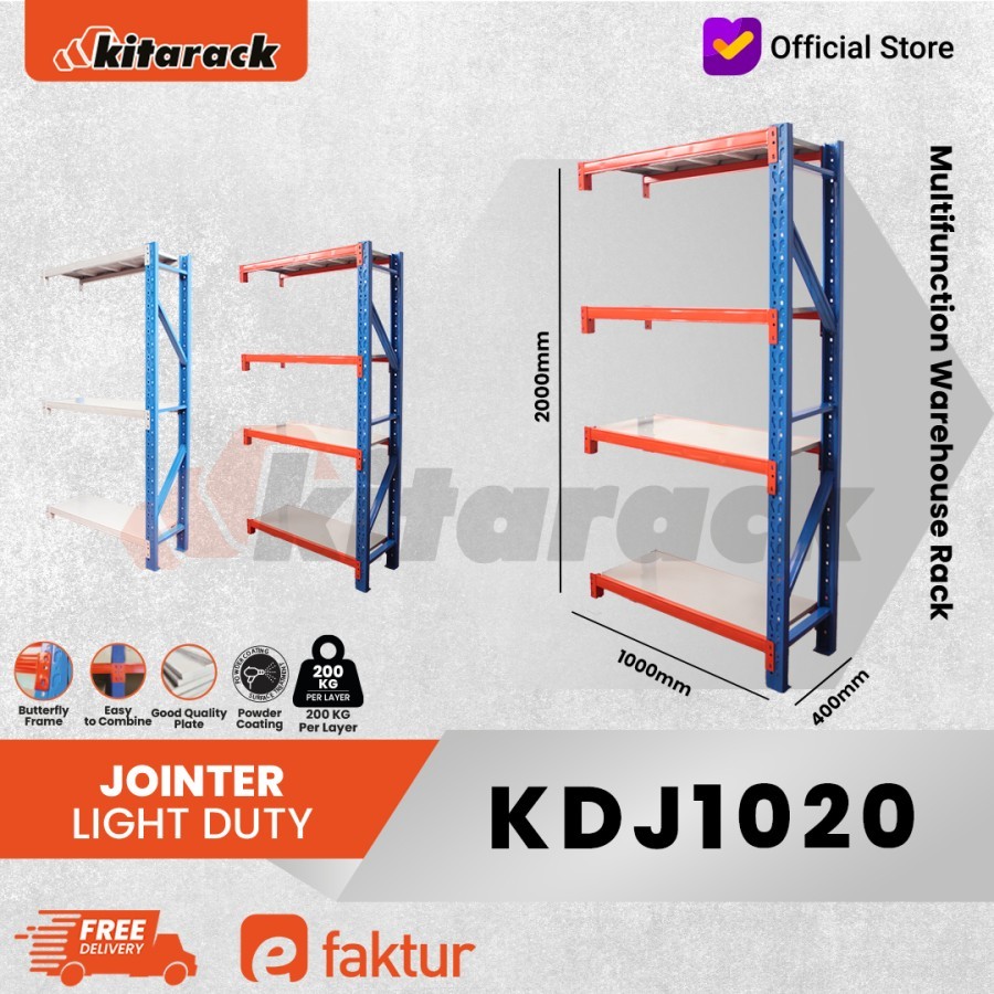 Jual KDJ1020 Rack Gudang Besi 200KG Rak Gudang Jointer Light Duty ...