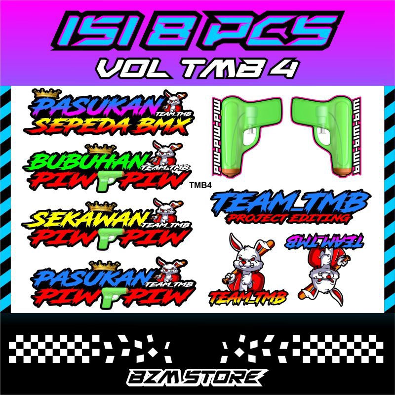 Jual STIKER PACK SEPEDA KEREN TEAM TMB PROJECT EDITING TMB4 | Shopee ...