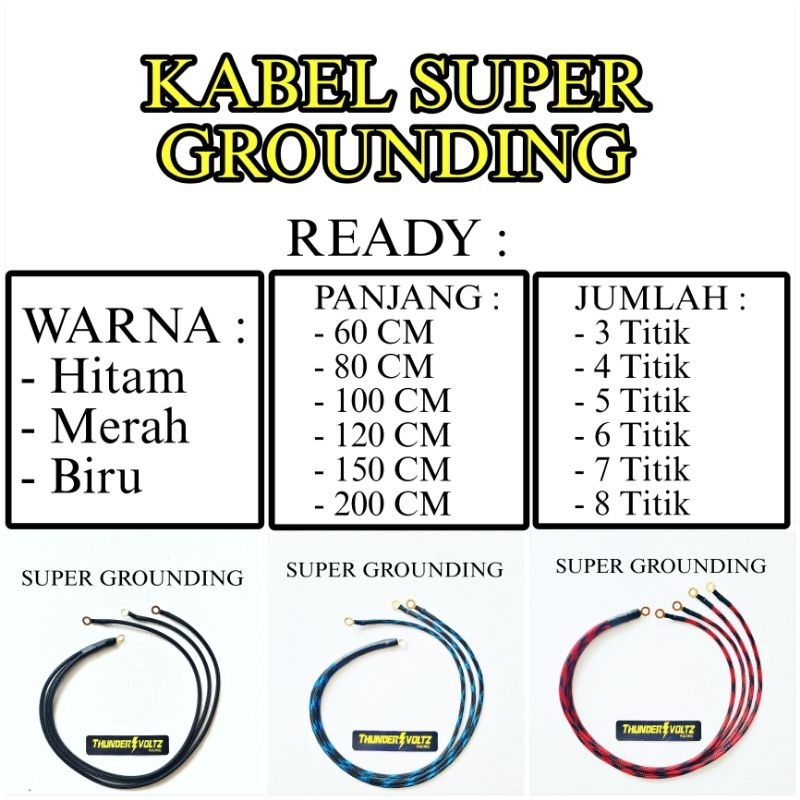 Jual kabel grounding 5 titik motor dan mobil super grounding Thunder ...