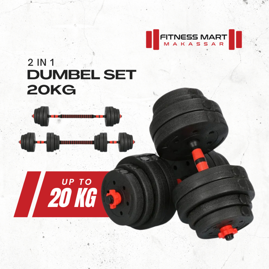 Jual FITMART - DUMBELL SET - 2 IN 1 DUMBBEL SET 20KG - DUMBBELL 20KG ...