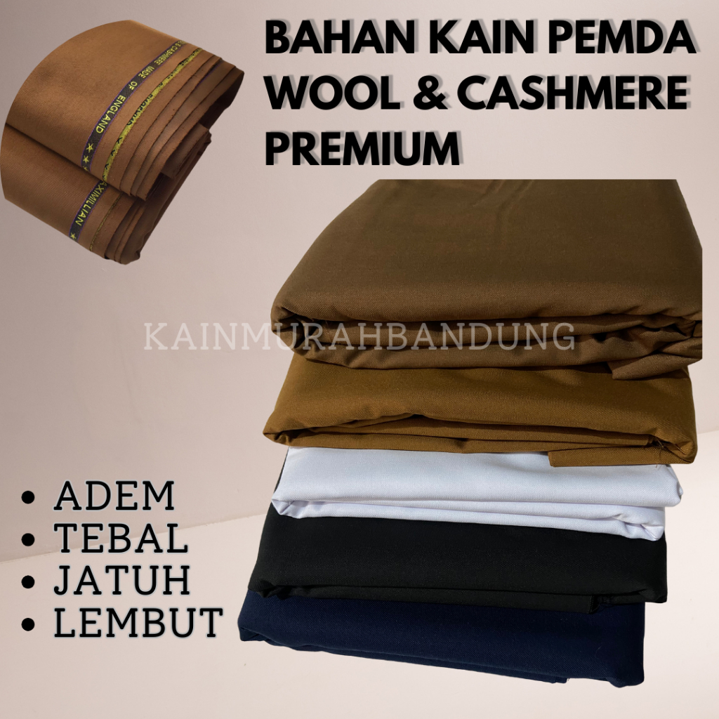Jual Kain bahan pemda khaki/kheki premium wool cashmere seragam dinas ...