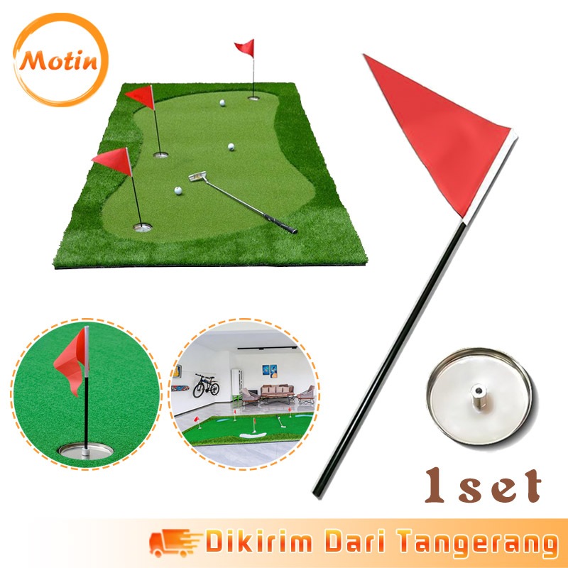 Jual 1 Set Hole Mini Golf Hole Stick Flag Flagstick Hole Cup Bendera ...