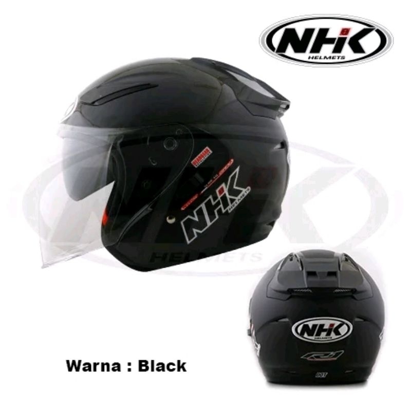 Jual Helm NHK R1 Solid original Double Visor R 1 helmet motor bike half R 1 | Shopee Indonesia