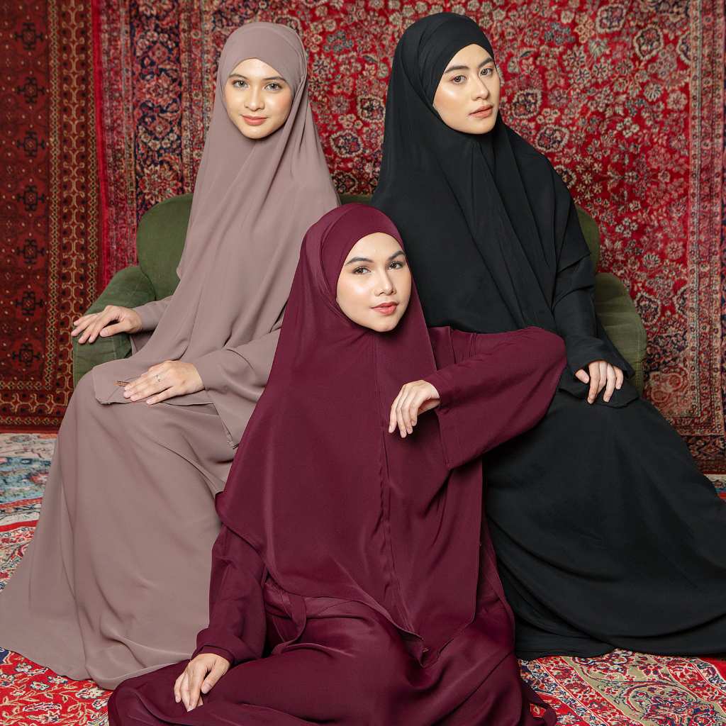 Jual Lozy Hijab - Lyra Abaya Set (Abaya Gamis Set Khimar Niqab Haji dan Umrah Bahan Cooltech ...