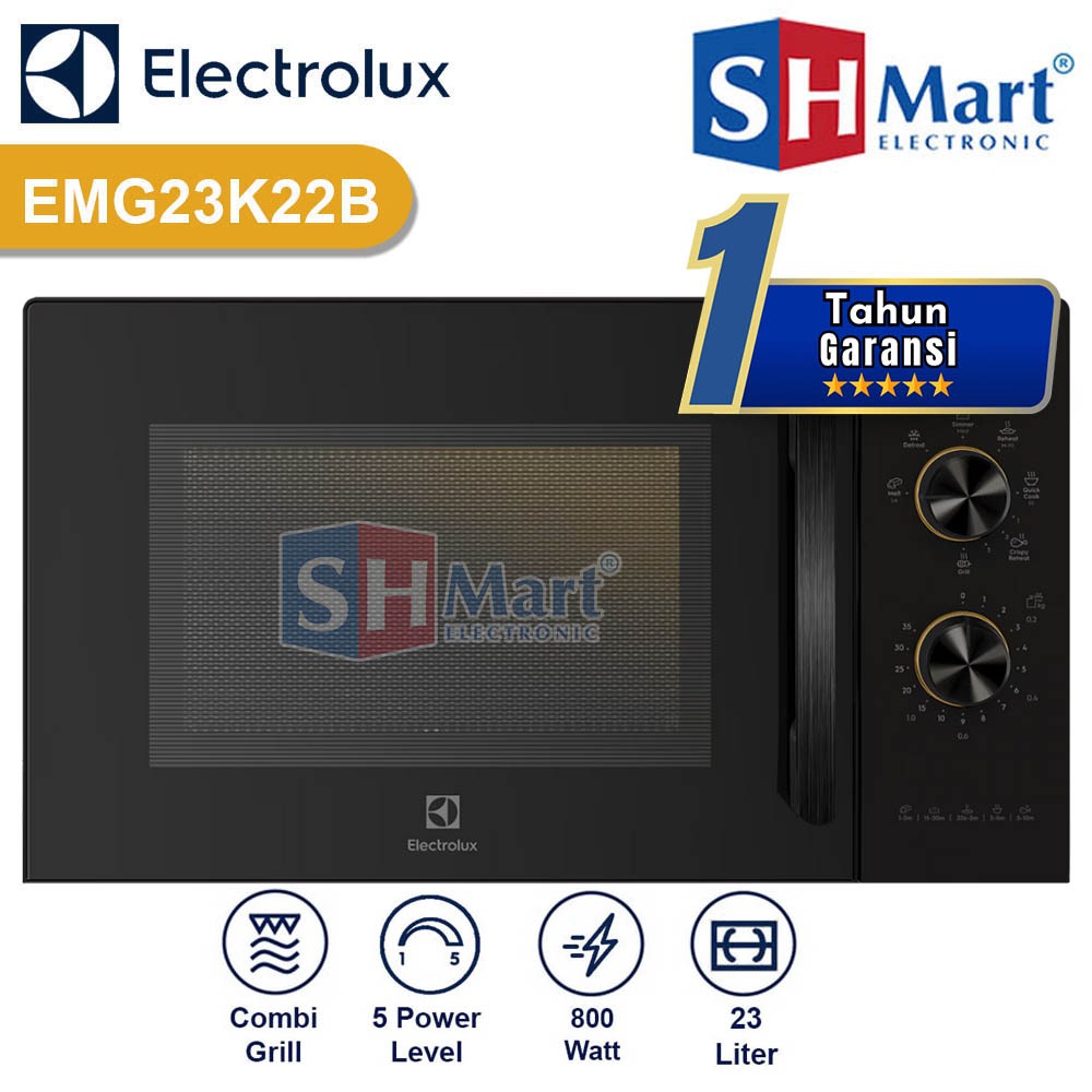 Jual MICROWAVE OVEN ELECTROLUX KAPASITAS 23 LITER EMG23K22B 800 WATT ...